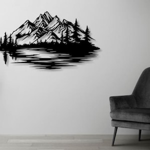 Mountain Lake Scene Cut File, CNC Laser Cricut (svg, Dxf, Png) - Etsy