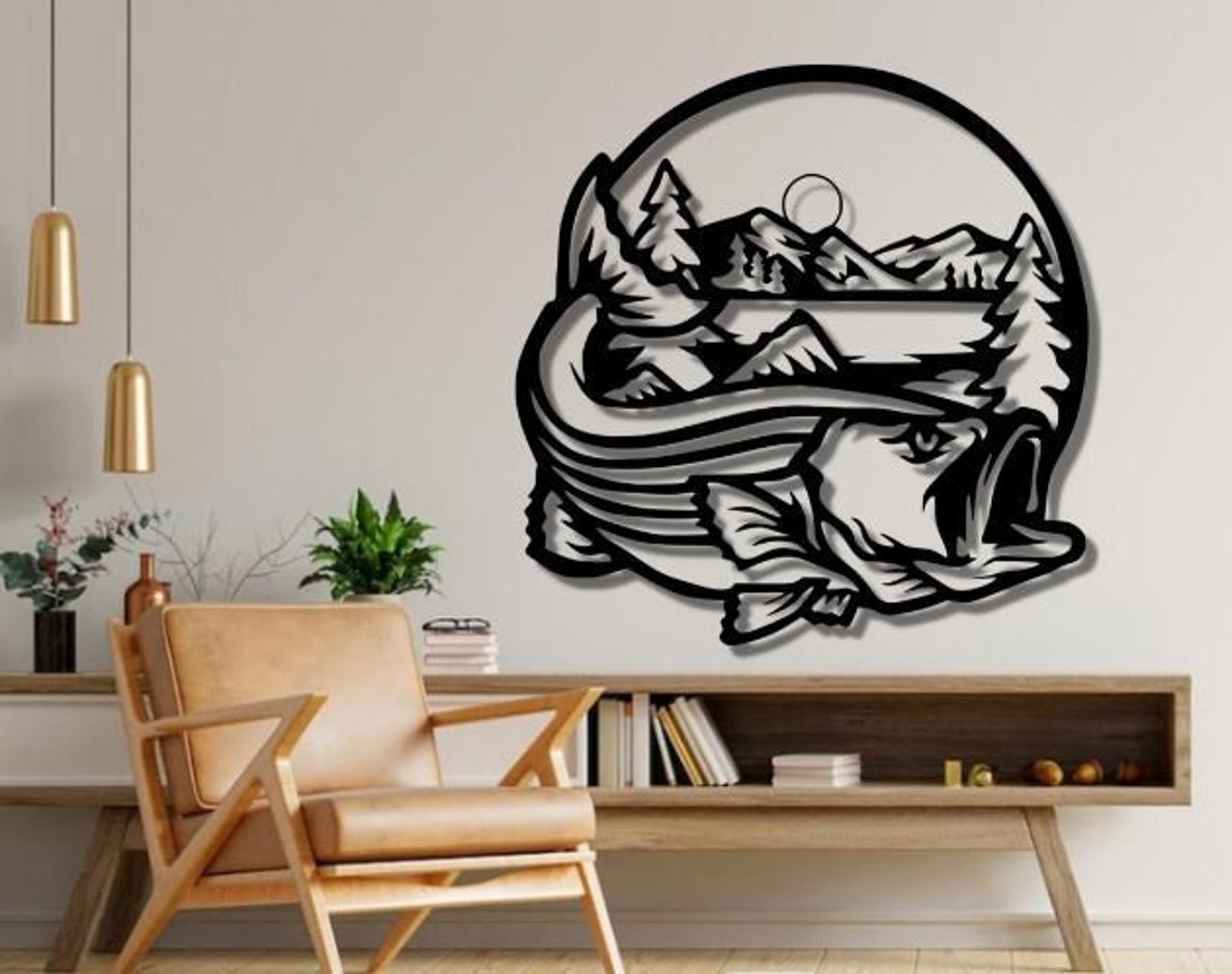 Fish Dxf , Svg , Png , Files , Fisher , Fish , Nature , Mountain ...