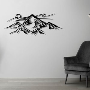 Mountains Dxf , Svg , Png , Files , Mountain , Scene , Landscape , Sun ...