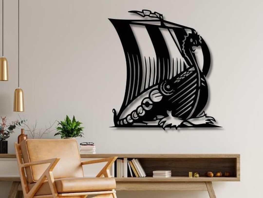 Viking Ship Dxf , Svg , Png , Files , Wall Art , Laser Cut , Ship ...