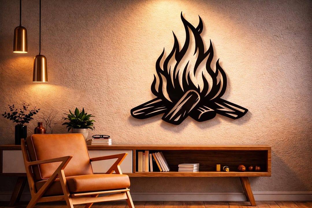 Camp Fire Dxf Svg Png Files Fire Wood Camping Vector Cut File for Cnc ...