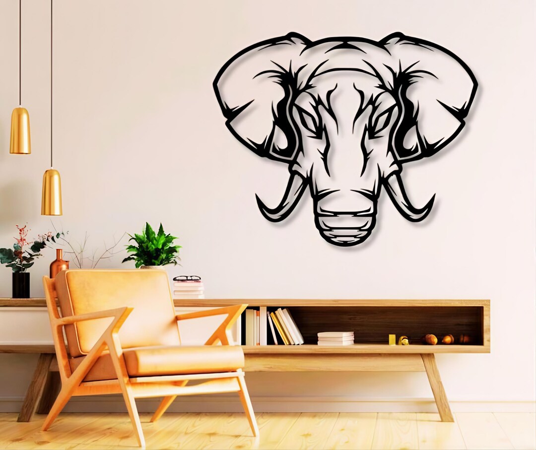 Elephant Dxf Svg Png Files Elephants Wall Art Cut File for Cnc Plasma ...