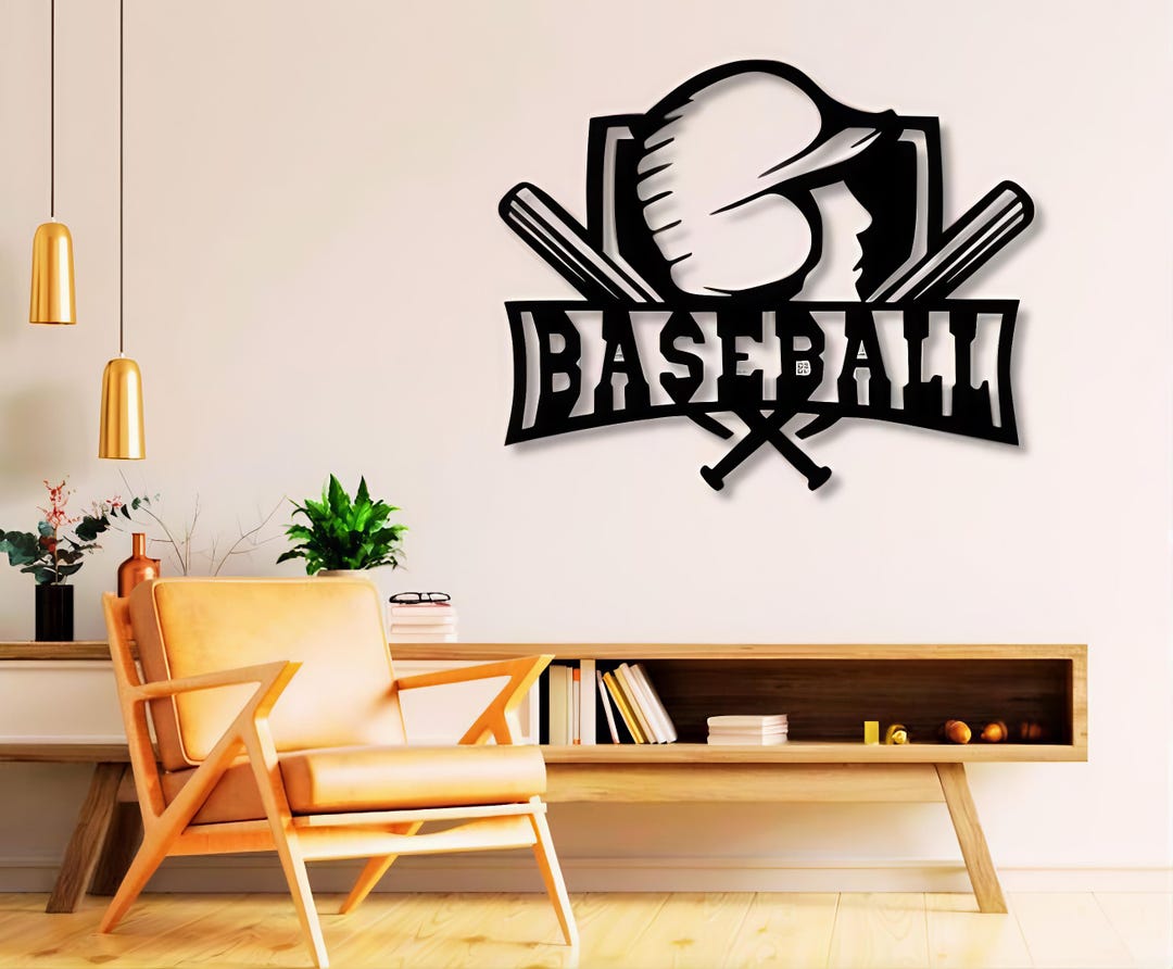 Baseball Metal Wall Art, CNC Laser Cut Files (svg, Dxf, Png) - Etsy