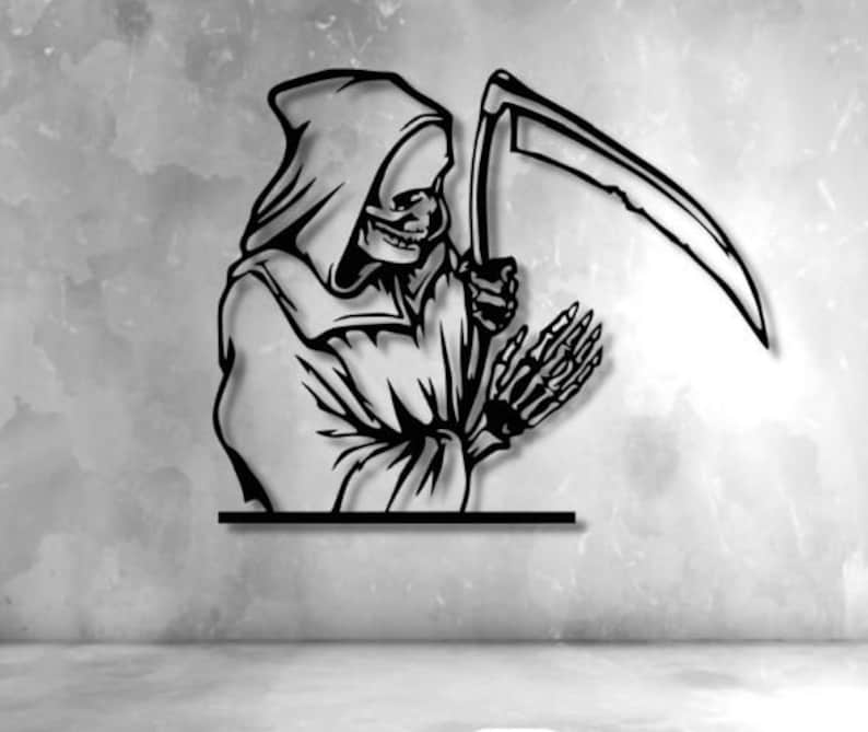 Grim Reaper Dxf Svg Png Files Wall Art Reaper - Etsy
