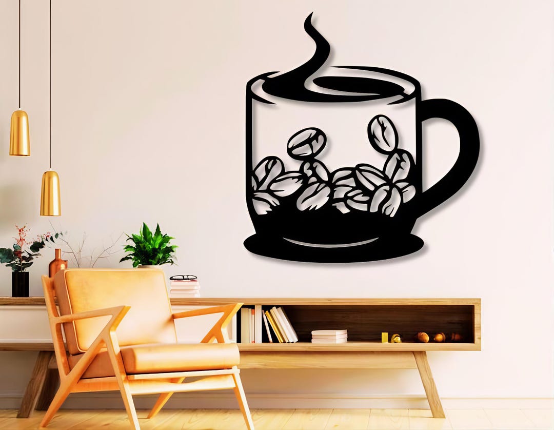 Archivos de café (DXF, SVG y PNG), taza, grano, aroma, caliente, corte ...