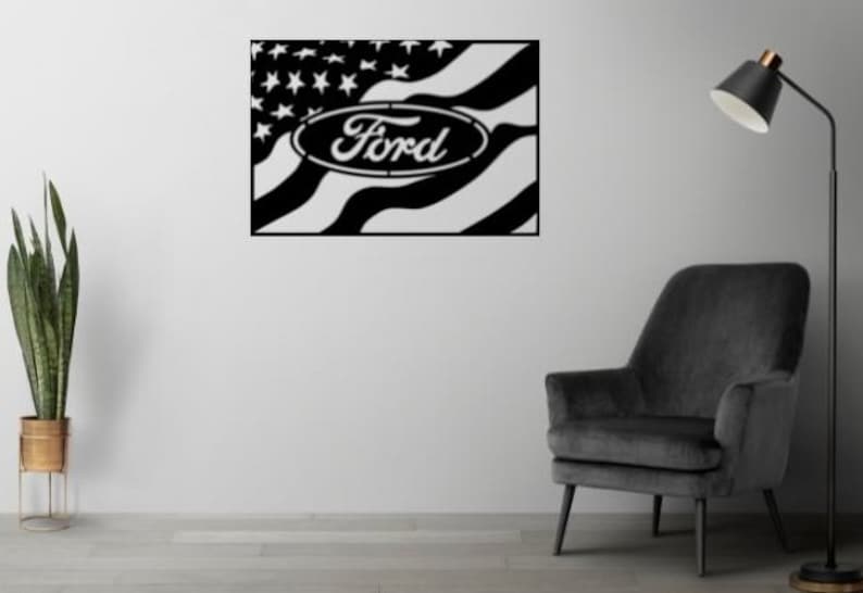 American Ford Dxf Svg Png Files Laser Cut Flag - Etsy