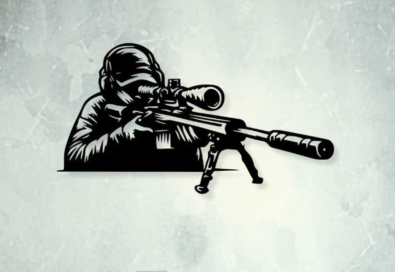 Sniper SVG DXF PNG Files Riffle Target Vector Art Cut for Cnc Plasma ...