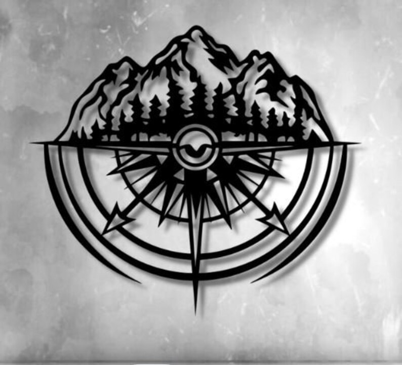 Compass Scene Dxf Svg Png Files Compass Nature - Etsy