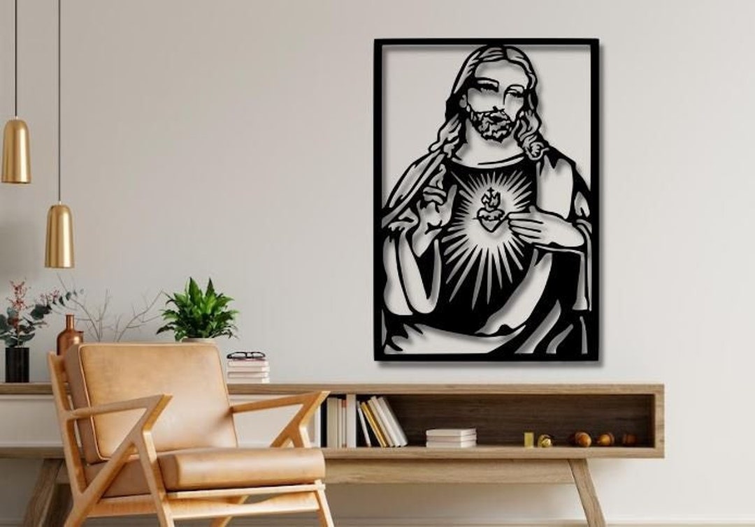 Jesus Dxf Svg Png Files Jesus Cross Religion Religious Wall Art , Cut ...