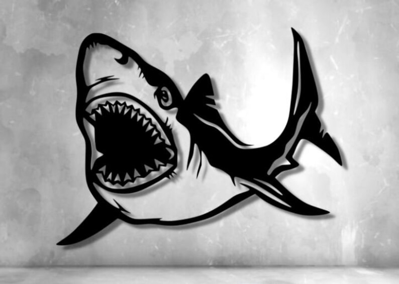 Shark Dxf Svg Png Fİles Shark Cut File Jaws - Etsy