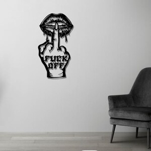 Middle Finger Lips Metal Wall Art Files, CNC Plasma Laser Cut (svg, Dxf ...