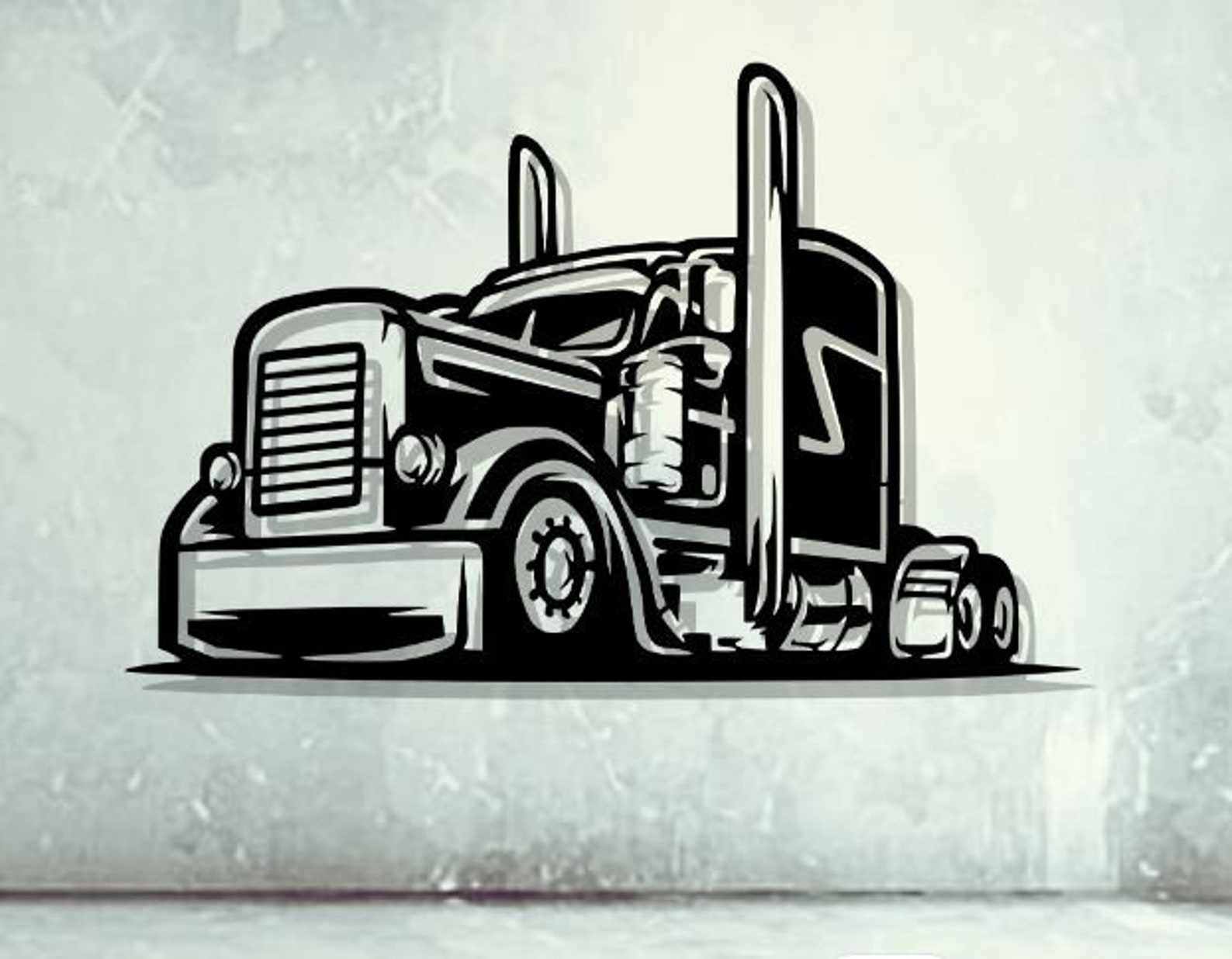 Semi Truck Dxf Svg Png Files 18 Wheelers Plasma Cut File for Vectorel ...