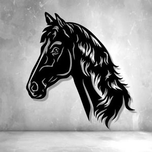 Horse Head Dxf Svg Png Files , Horse Wall Art Decor , Horses , Design ...