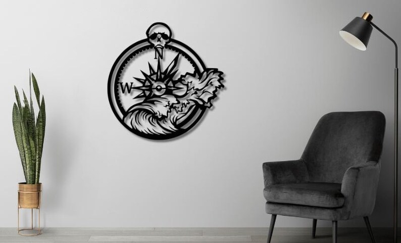Skull Compass Sea Wave (svg, Dxf, Png), CNC Laser Cut File - Etsy Australia