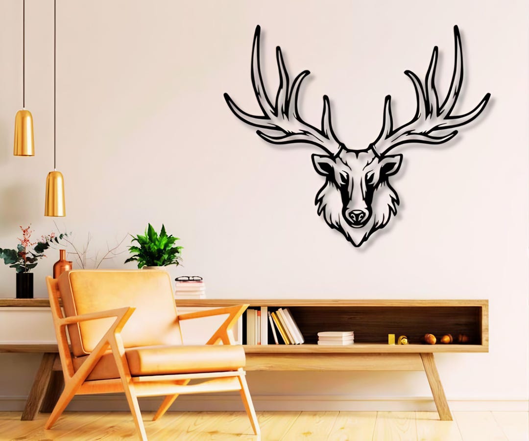 Deer Dxf Svg Png Files Deer Wall Art Vector Cut File for Cnc Plasma ...