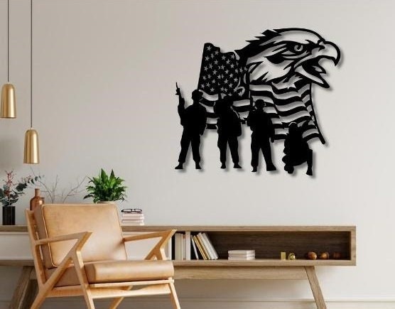 American Flag Dxfsvgpngfiles Soldier Military Eagle - Etsy