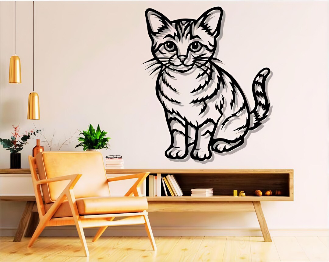 Kitten Dxf Svg Png Files Cat Cats Wall Art Plasma Cut File for Cnc ...