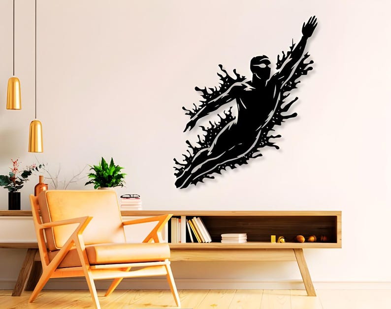 Swimmer Dxf Svg Png Files Swim Sporter Wall Art Cut File for Cnc Plasma ...