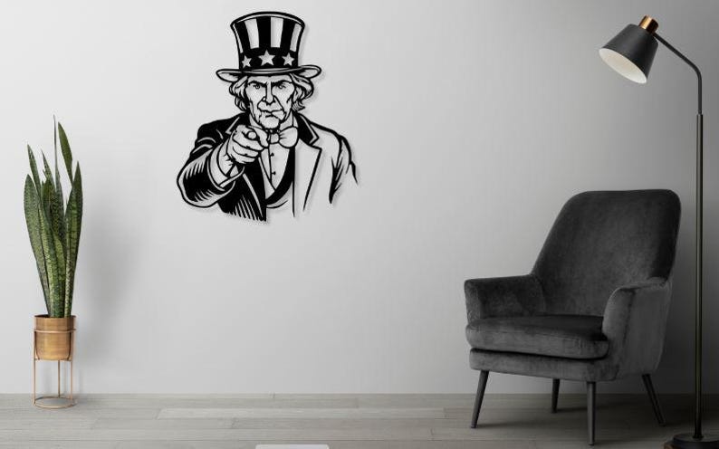 Uncle Sam Vector Cut File: American Flag Patriotic Design (SVG, DXF ...