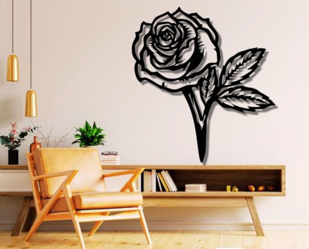 Rose Dxf Svg Png Files Rose Flower Flowers Leaves - Etsy