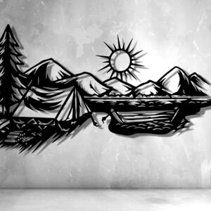 Camping Scene Dxf Svg Png Files Metal Wall Art, CNC Cut Files - Etsy