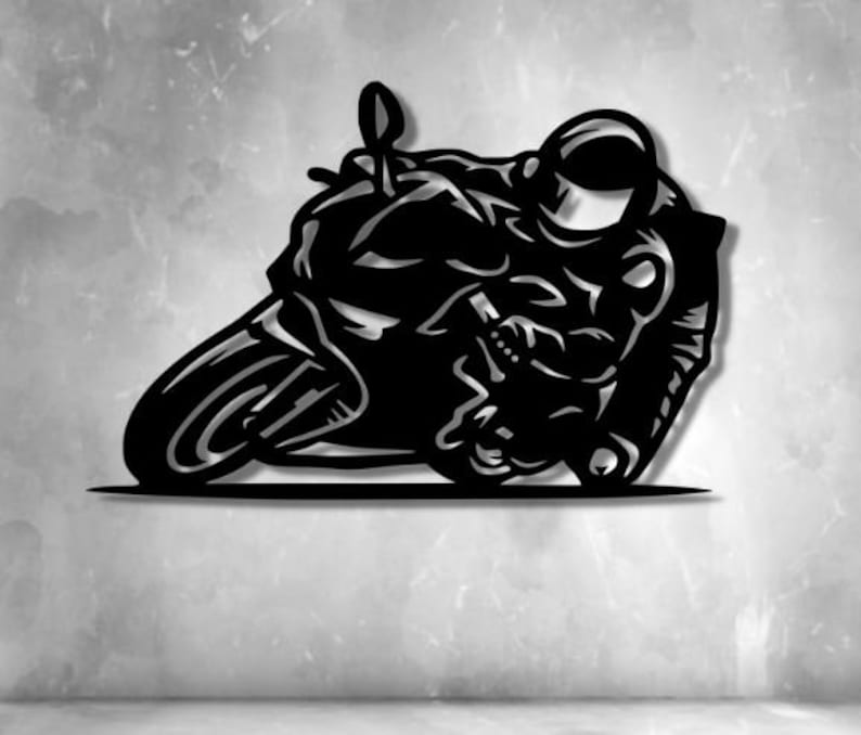 Motor Racer Dxf Svg Png Files Motorcycle Racer - Etsy