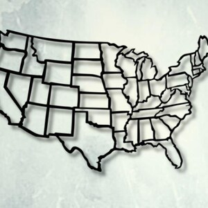 American Map Dxf Svg Png Files America Map Outline Wall Art Cut File ...