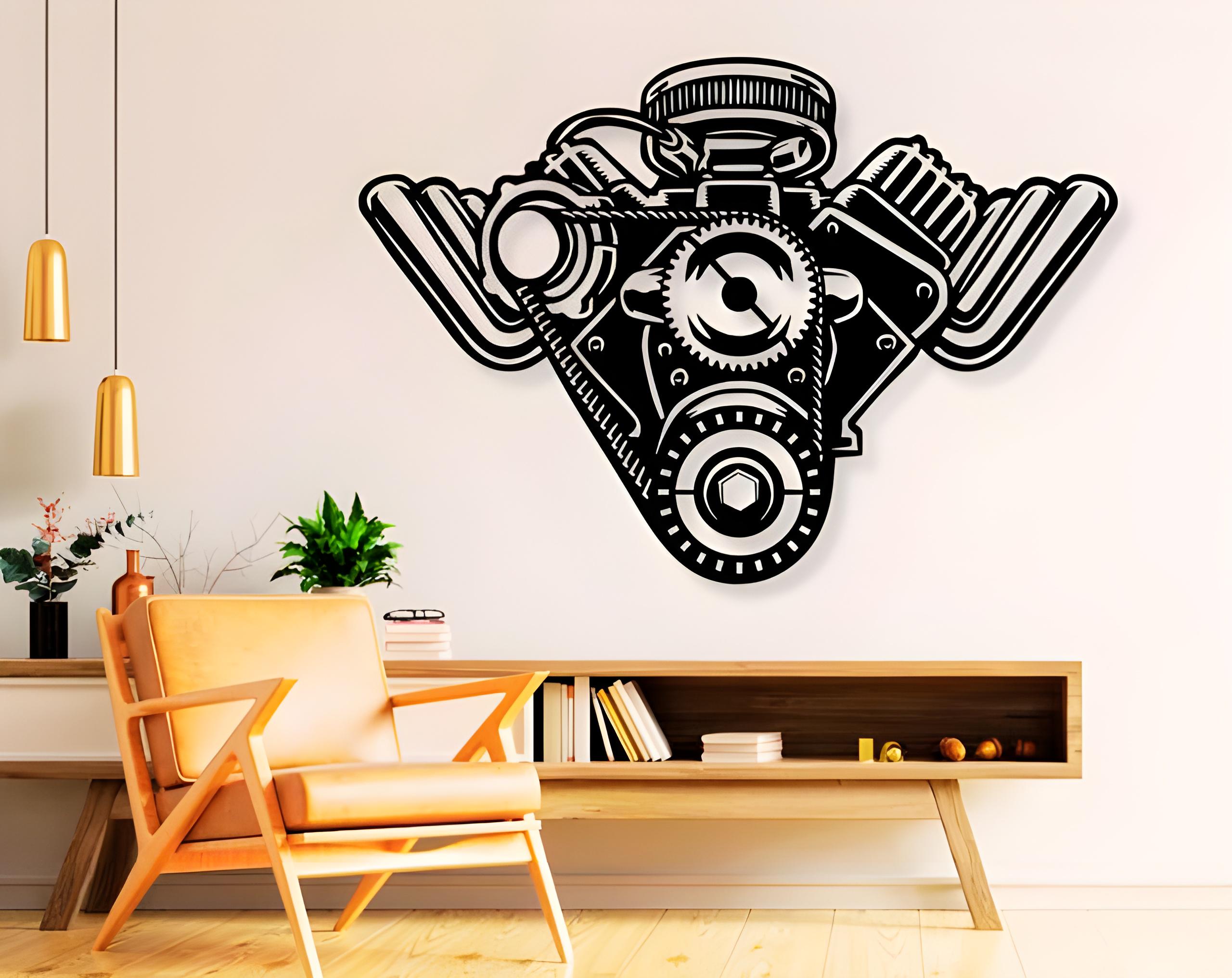 Hot Rod Engine SVG DXF PNG Files Motor Vector Art for Cnc Plasma Laser ...