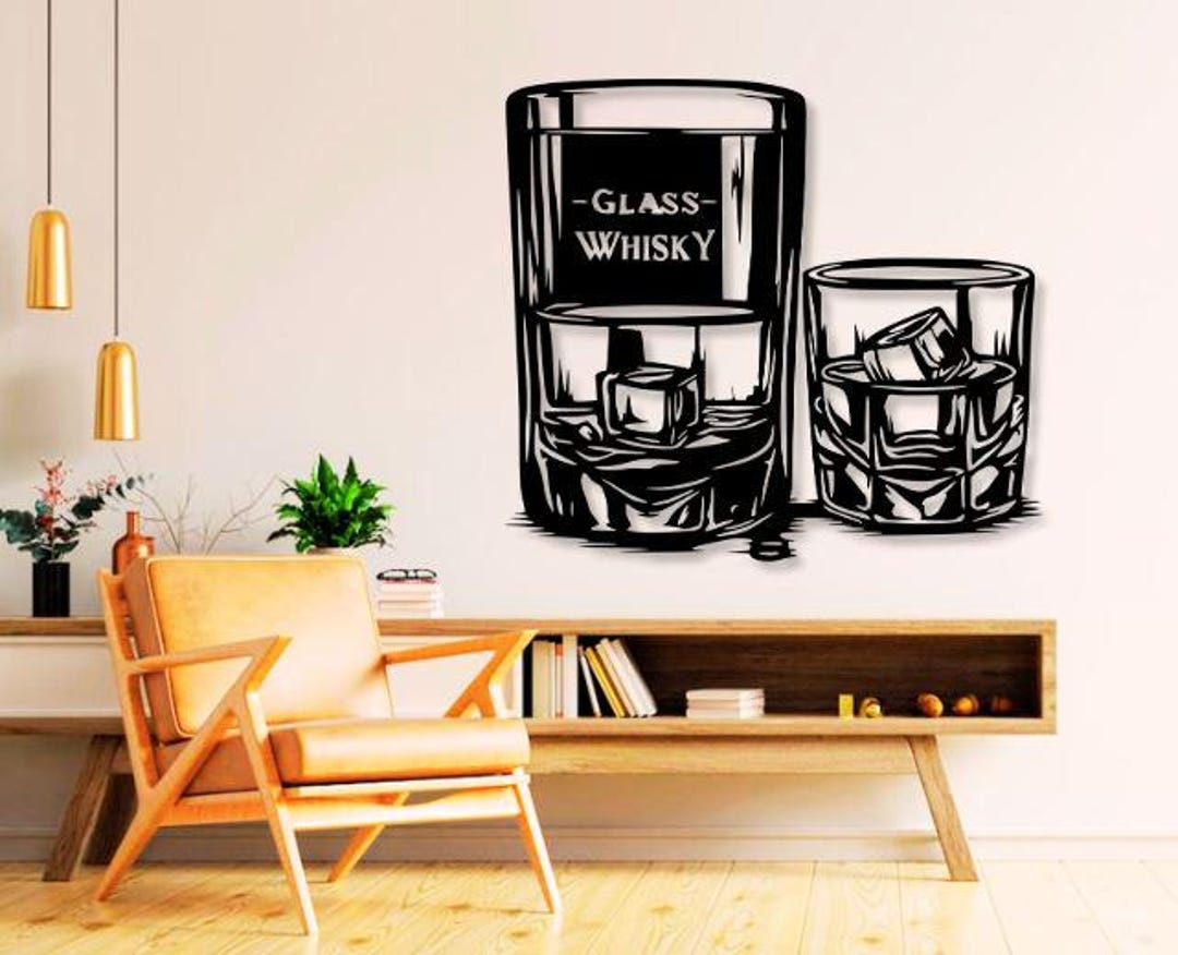Whiskey Glass Dxf Svg Png Files Wall Art Cut File for Cnc Plasma Laser ...