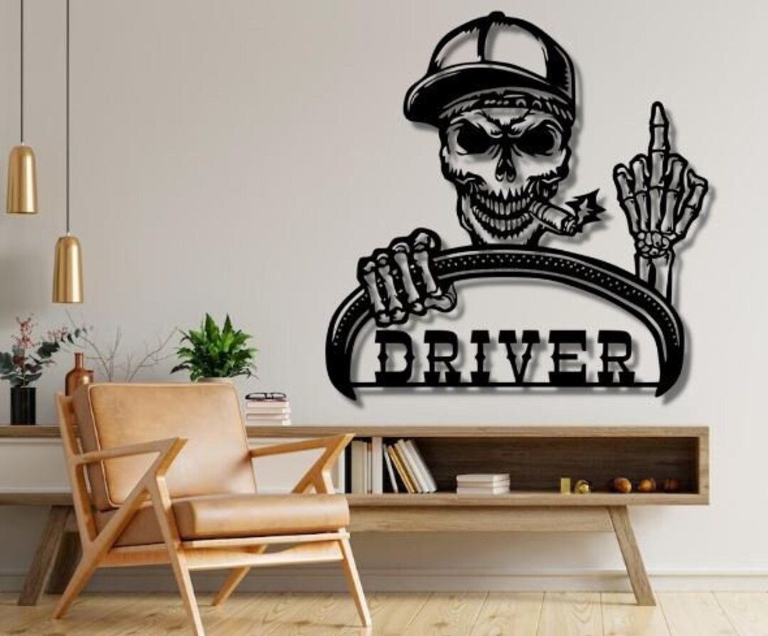 Truck Driver Svg , Dxf , Png , Files , Skull , Middle , Finger ...