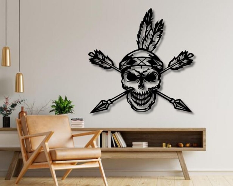 Skull Indian Dxf Svg Png Files Indians Skull Arrow - Etsy