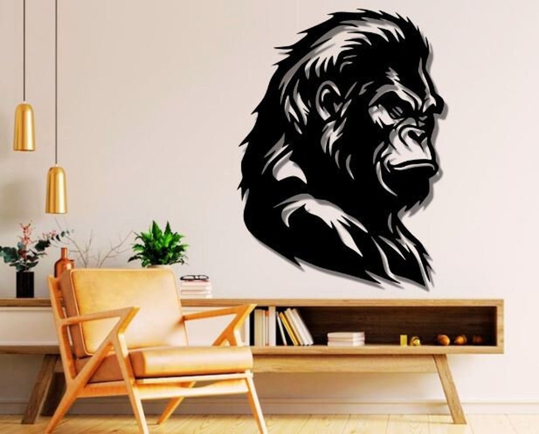 Gorilla Dxf , Svg , Png , Files , Gorilla , Monkey , Face , Angry ...