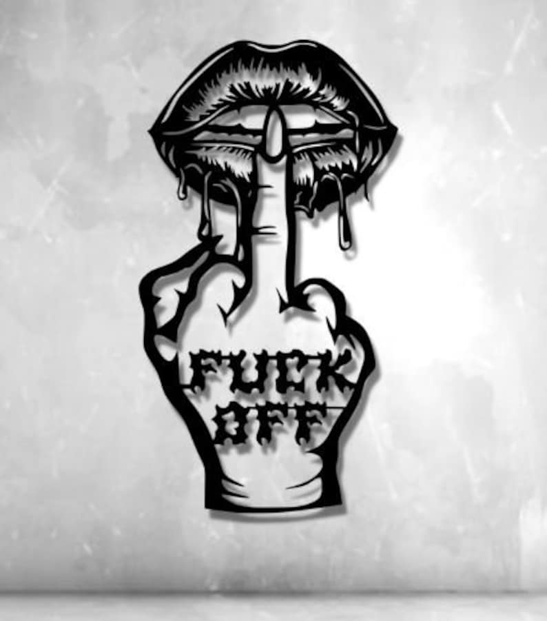 Middle Finger Dxf Svg Png Files Fuck off Lips - Etsy Canada