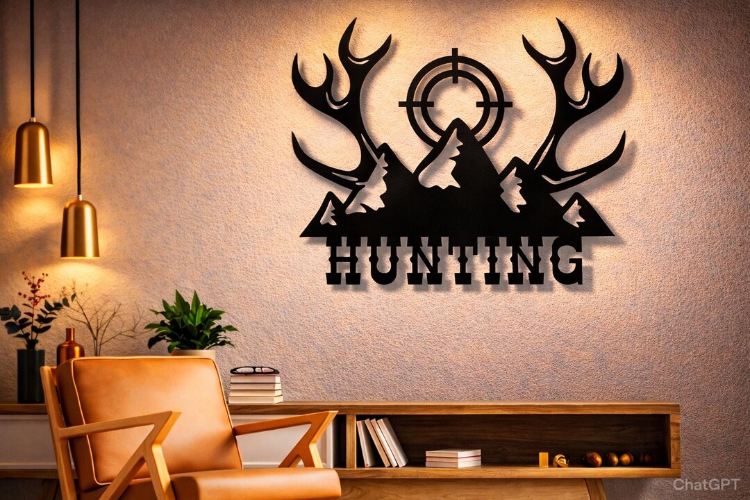 Hunting Dxf Svg Png Files Mountains Hunter Deer Horn Target , Riffle ...