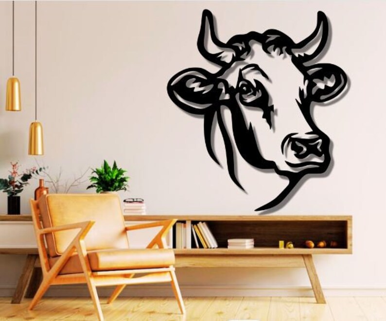 Cow Dxf Svg Png Files Cow Cows Face Head Farm - Etsy UK