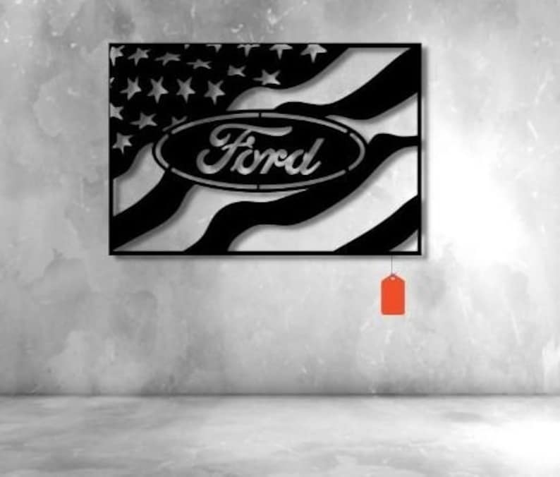 American Ford Dxf Svg Png Files Laser Cut Flag - Etsy