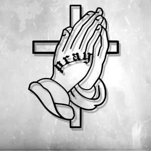 Pray Dxf Svg Png Files Cross Praying Christian Hand - Etsy