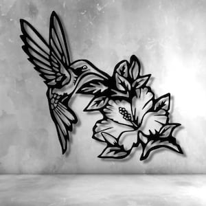 Hummingbird Flower Wall Art, Laser Cut Files (SVG, DXF, PNG) - Etsy