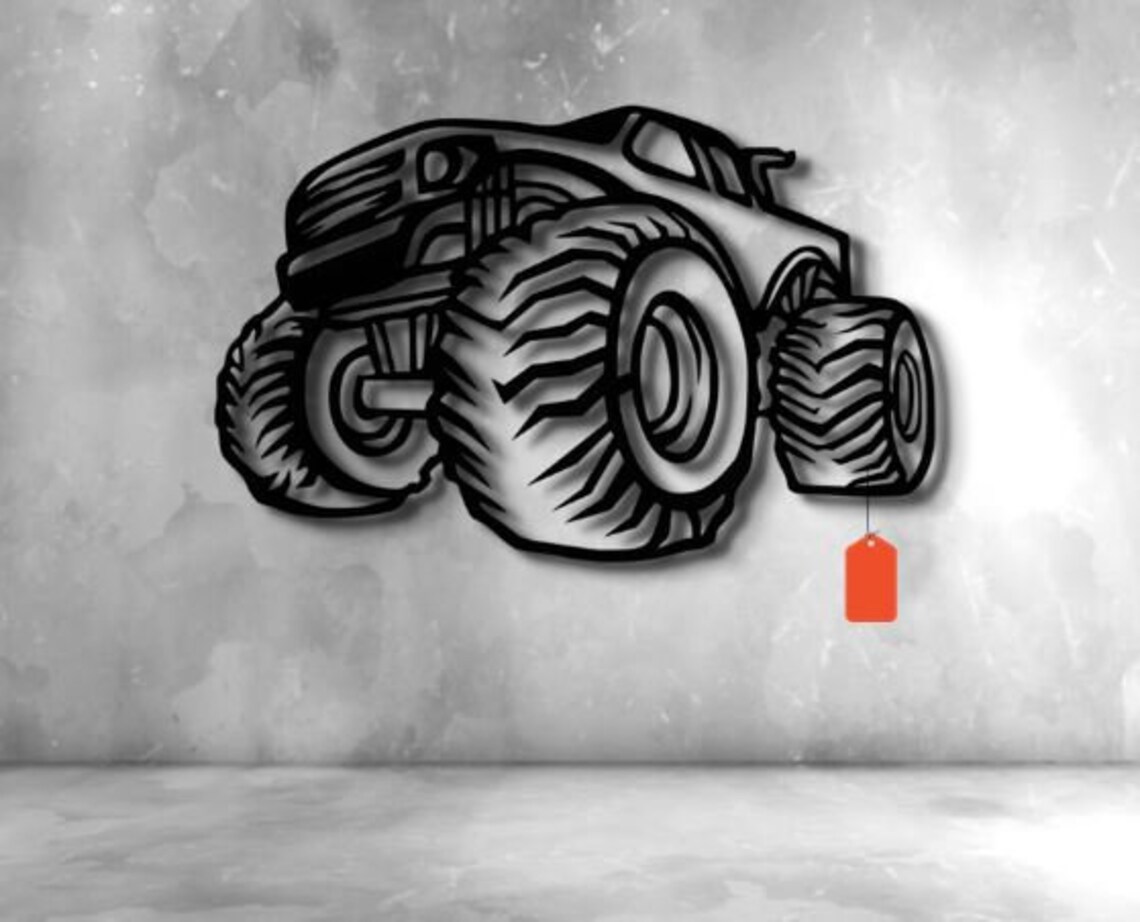 Monster Truck Dxf Svg Png Files Wall Art Monster - Etsy
