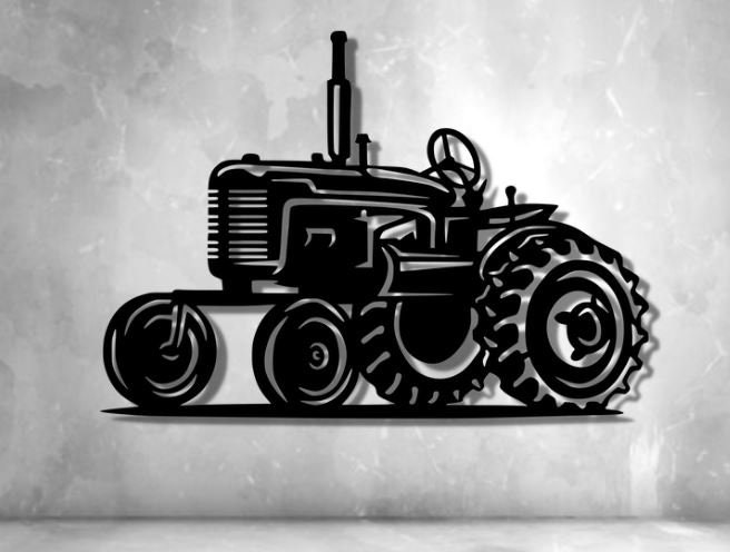 Tractor Dxf Svg Png Files Tractor Farmer Farm - Etsy