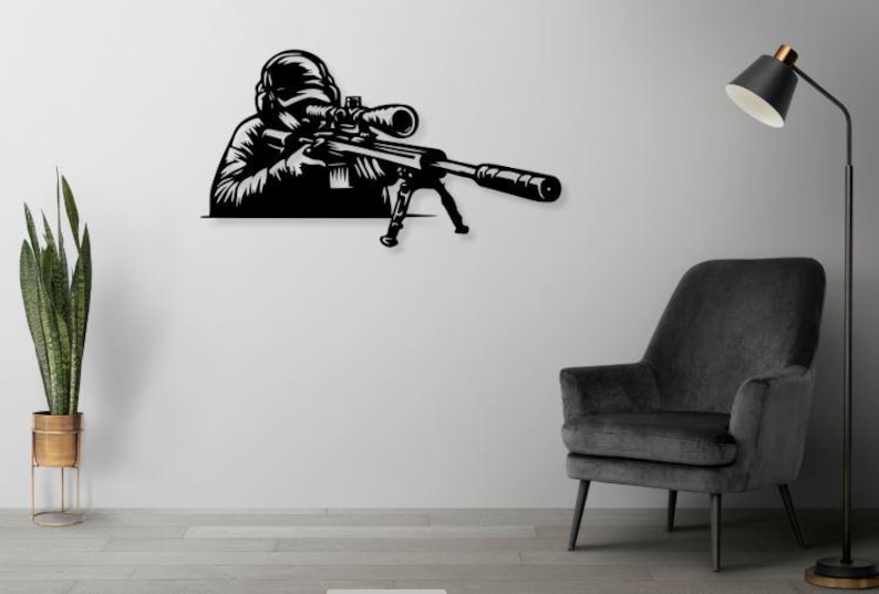 Sniper SVG DXF PNG Files Riffle Target Vector Art Cut for Cnc Plasma ...