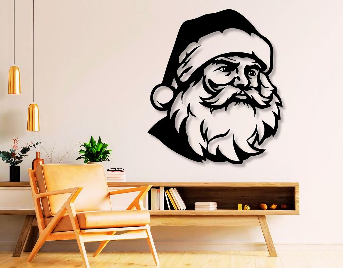 Santa Claus Dxf Svg Png Files , Merry Christmas , Santa Claus , Face ...