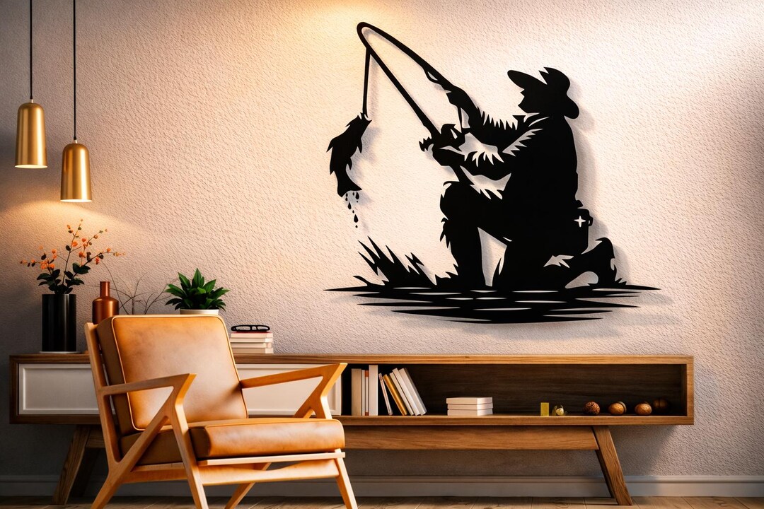 Fishing Dxf Svg Png Files Fisherman Fish Vector Cut File for Cnc Plasma ...