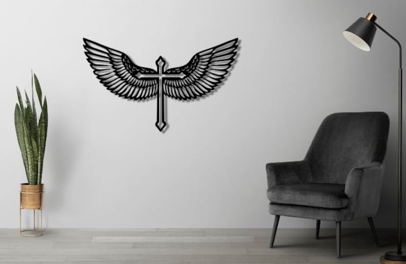 Cross Dxf Svg Png Files Wing Wings Cross - Etsy