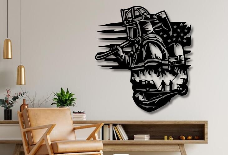 Firefighter Dxf Svg Png Files Fireman Fire - Etsy