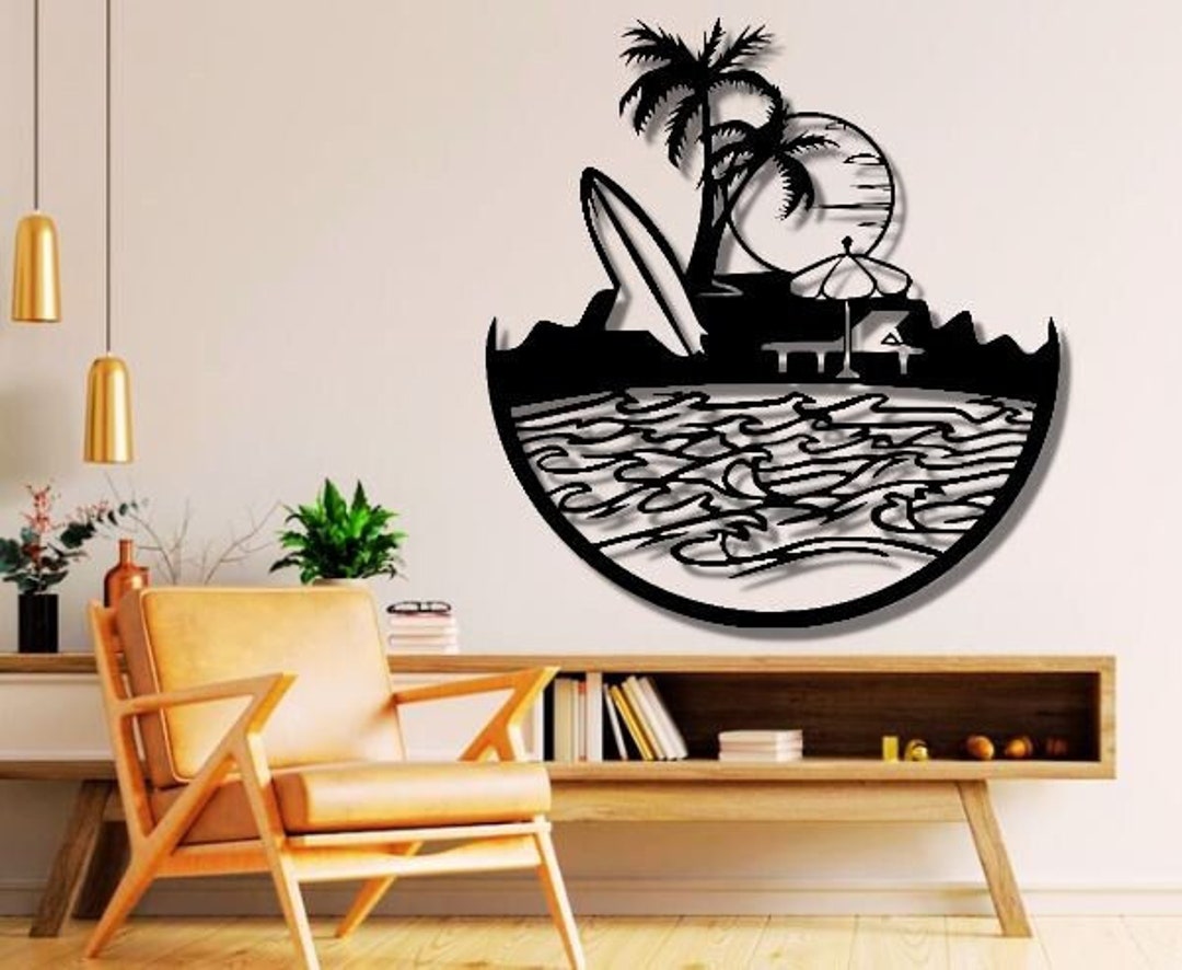 Waves Sea Summer Dxf , Svg , Png , Files , Summer , Tropical , Palm ...