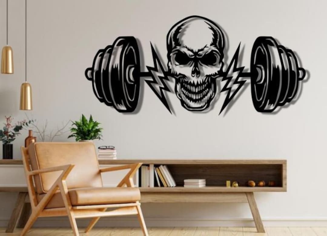 Skull Gym Dxf , Svg , Png , Files , Gym , Athletic , Power , Fitness ...