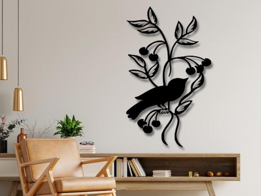 Bird on Branch Dxf Svg Png Files for Cnc Laser Plasma Cut File Olive ...