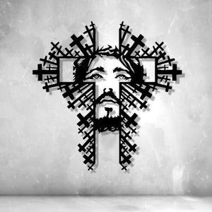 Jesus Cross Dxf Svg Png Files , Jesus Christian Cross Wall Art Cut File ...