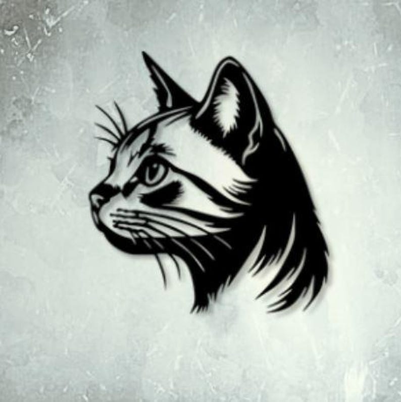 Cat Face Dxf Svg Png Files Cats Wall Art Cut File for Cnc Plasma Laser ...